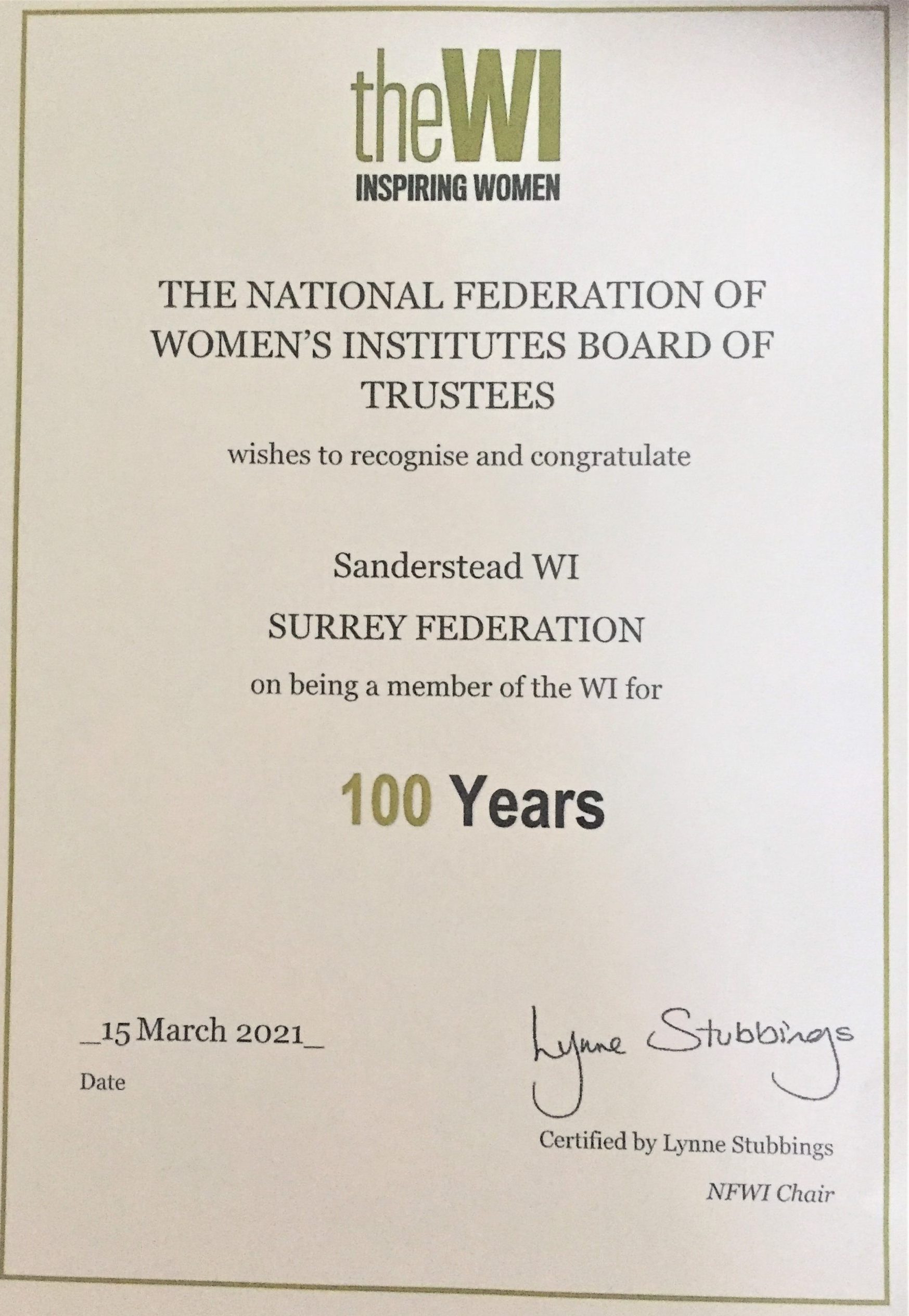 Sanderstead WI